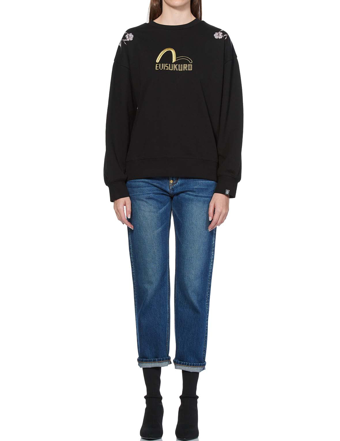 Kamon and Floral Print 2-way Sweatshirt – EVISU