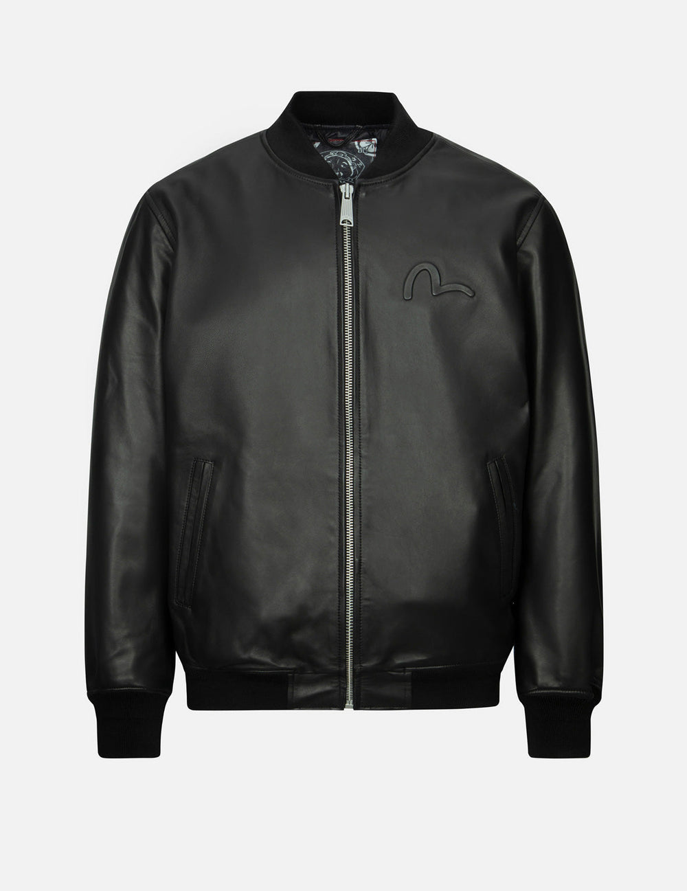 Logo Appliquéd Leather Bomber Jacket – EVISU