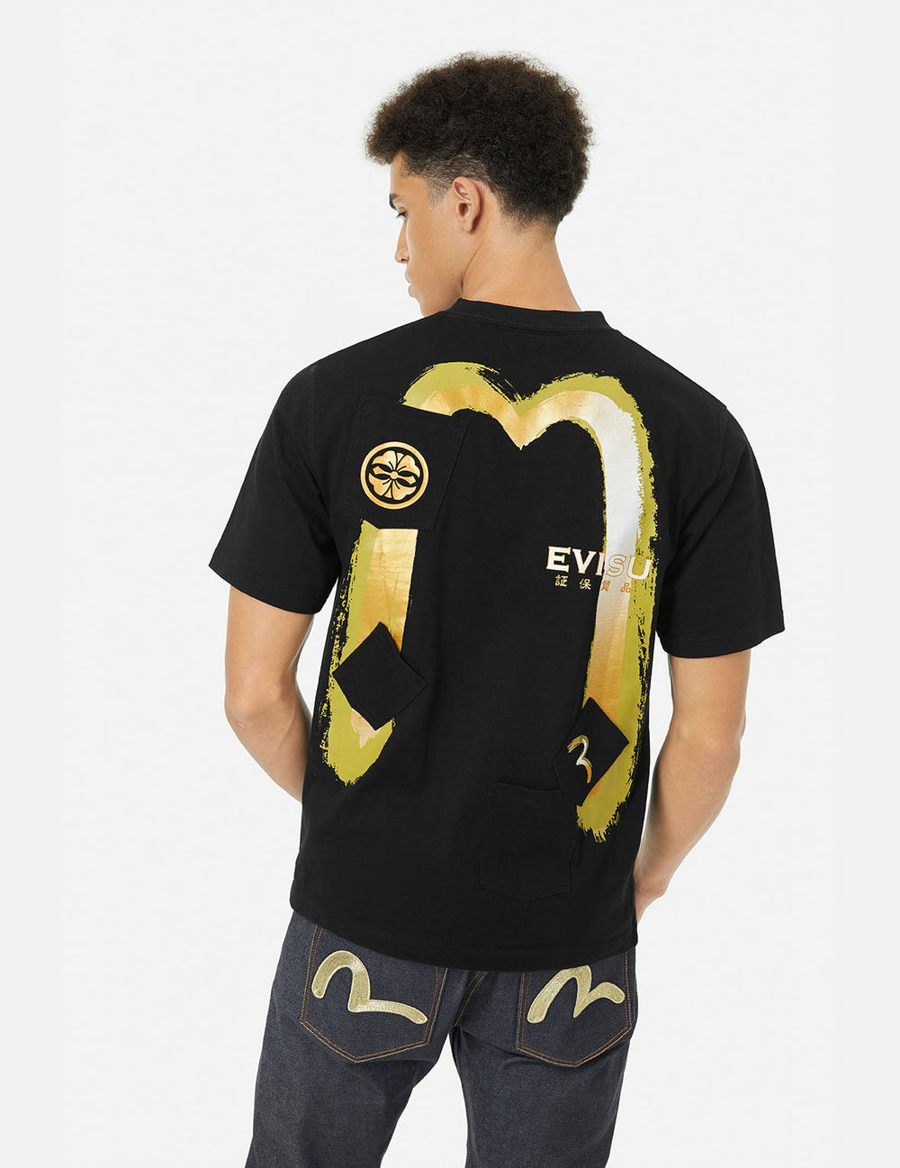 Multi-Pocket Print and Seagull Brushstroke Daicock Print Regular Fit T – EVISU