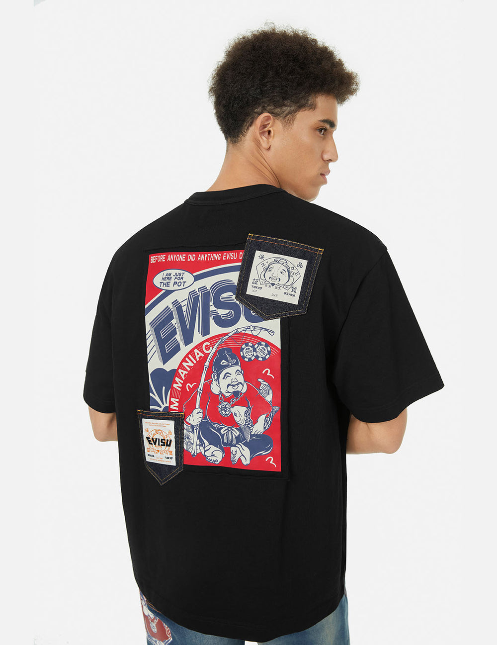 Ebisu Poster Appliqué and Seagull Embroidery T-Shirt – EVISU