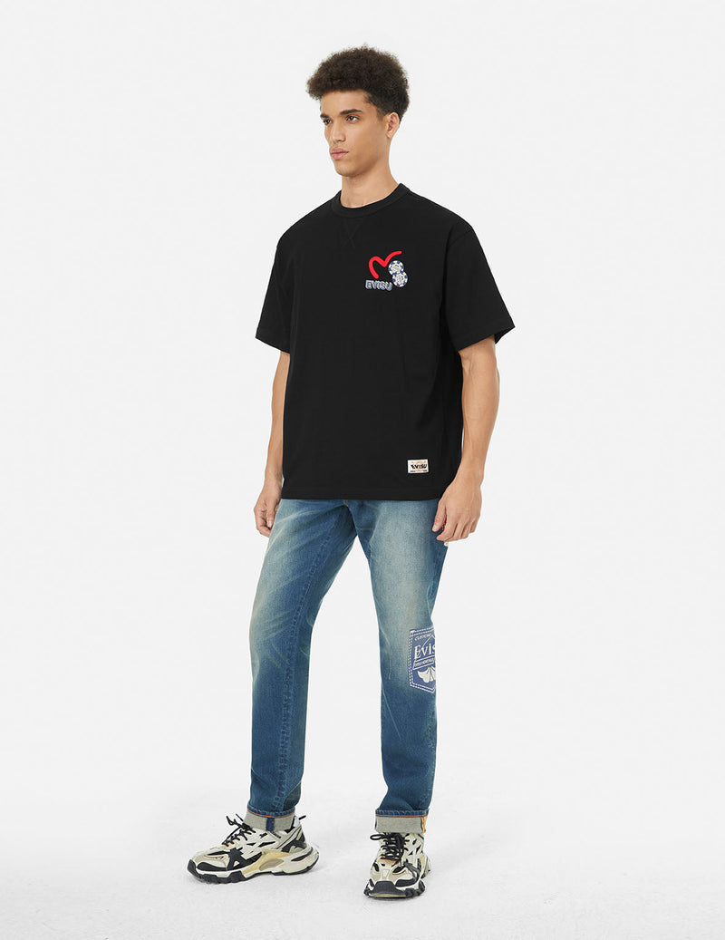 Ebisu Poster Appliqué and Seagull Embroidery T-Shirt – EVISU