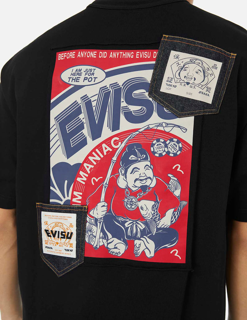 Ebisu Poster Appliqué and Seagull Embroidery T-Shirt – EVISU